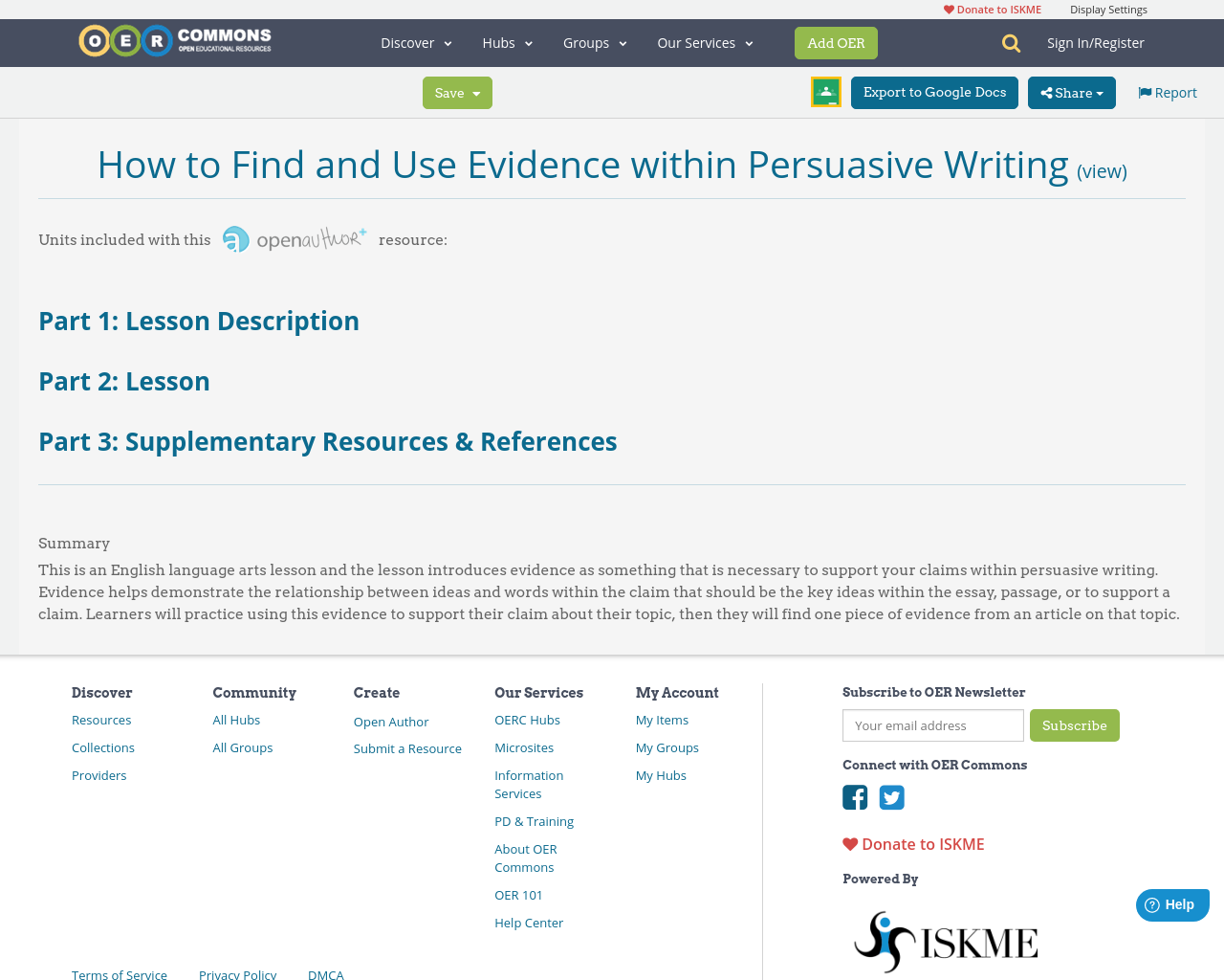How To Find And Use Evidence Within Persuasive Writing OER Commons
