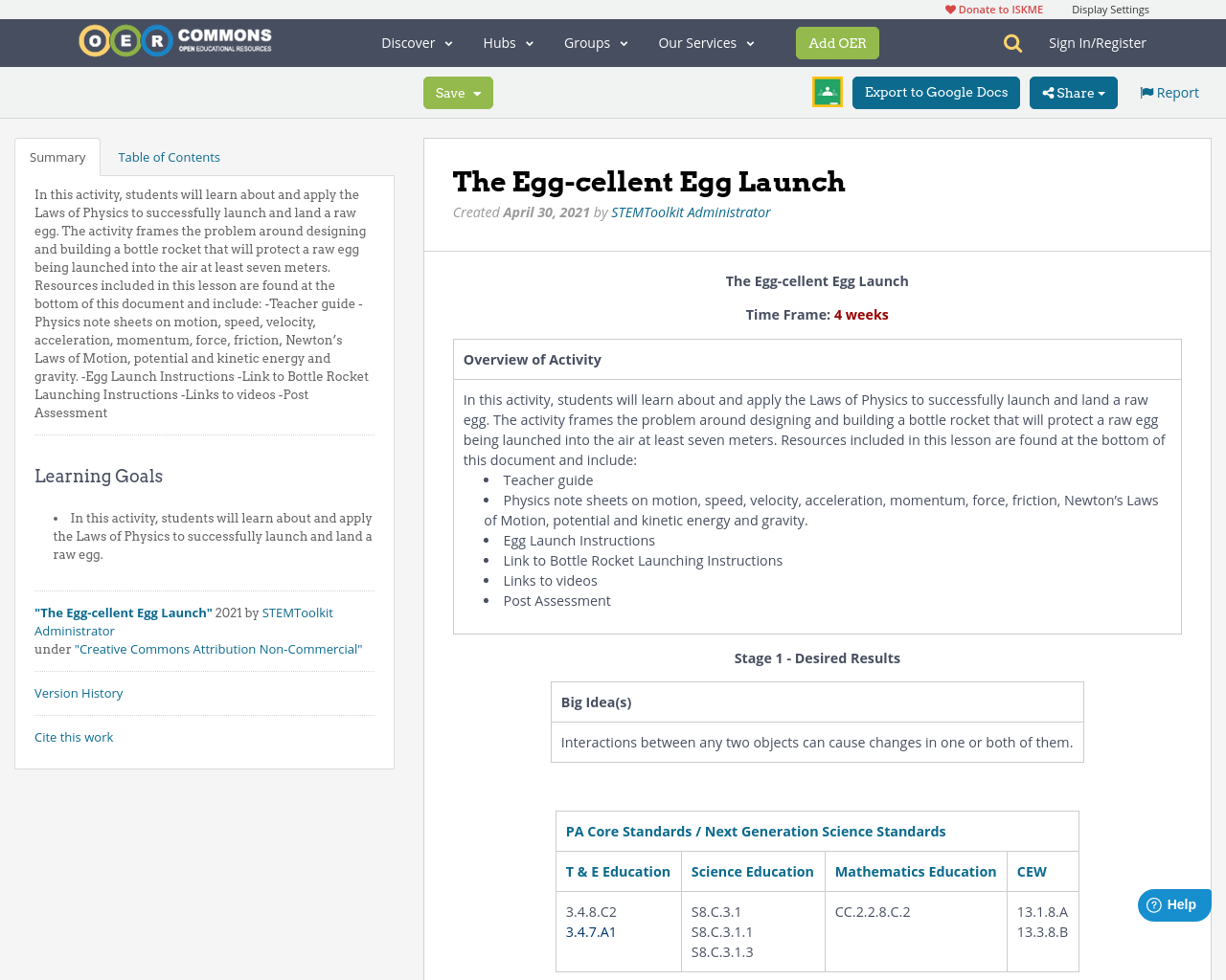 The Egg-cellent Egg Launch | OER Commons