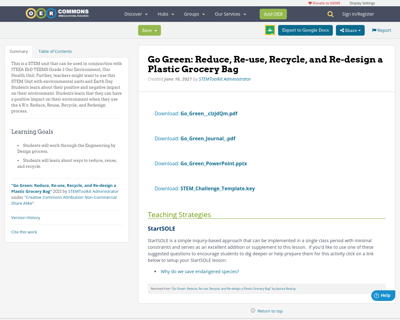 Go Green: Reduce, Re-use, Recycle, and Re-design a Plastic Grocery Bag ...