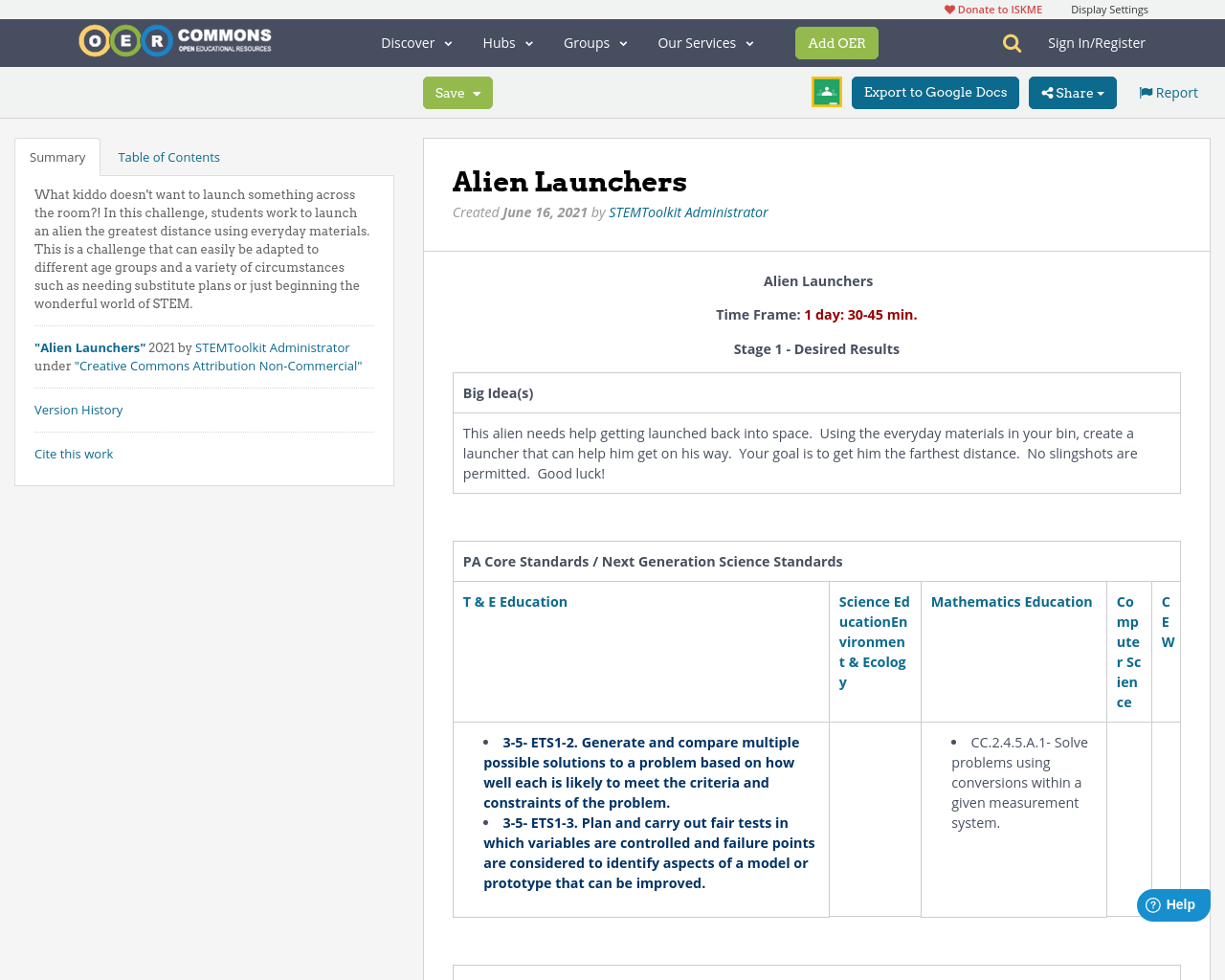 Alien Launchers | OER Commons