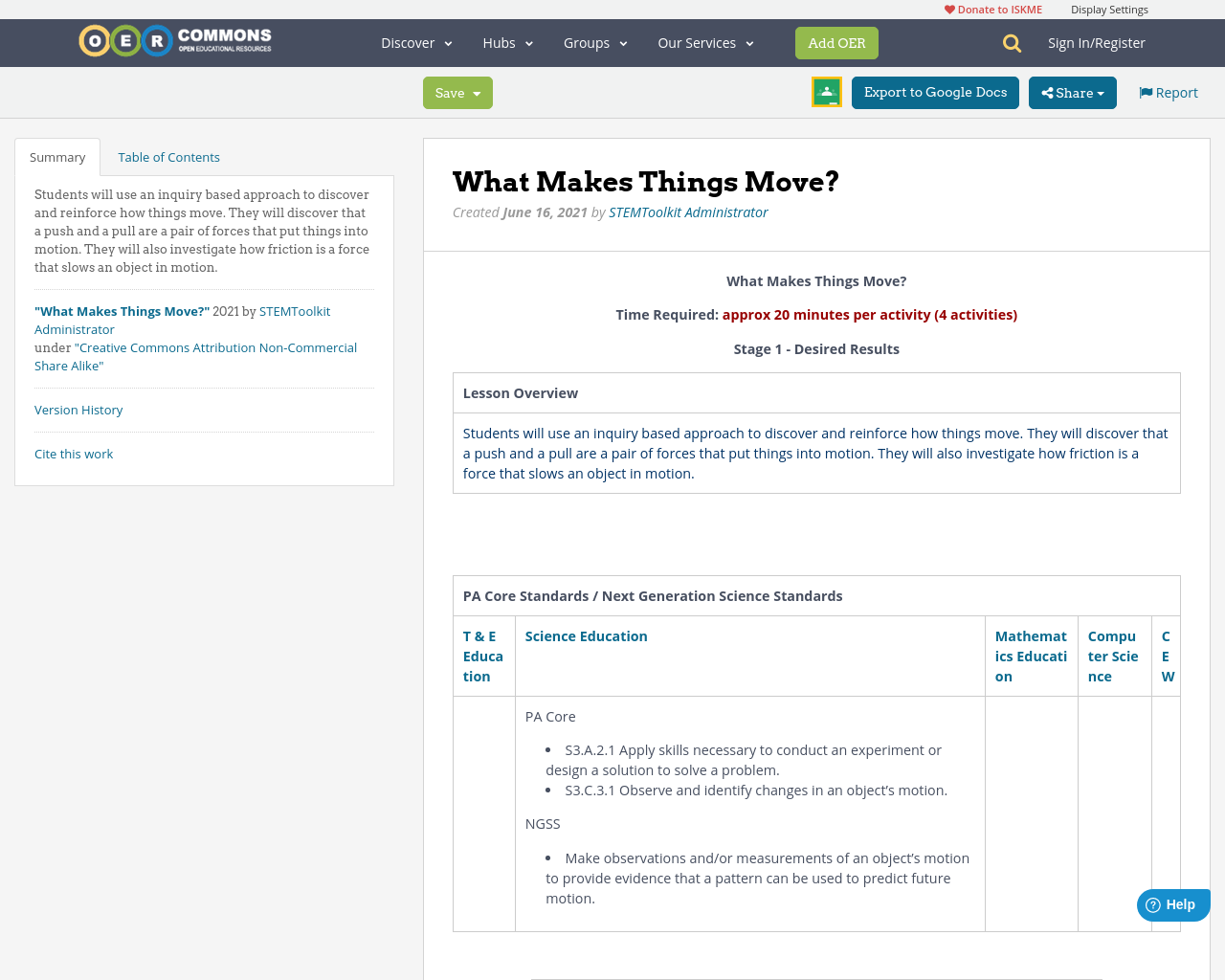 What Makes Things Move? | OER Commons