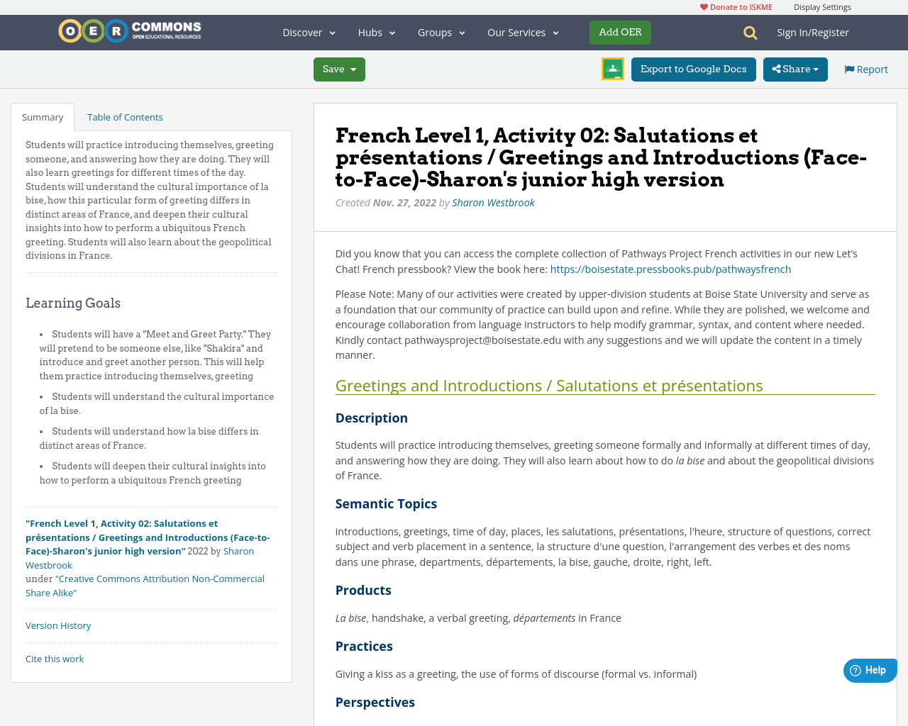 French Level 1, Activity 02: Salutations et présentations / Greetings ...