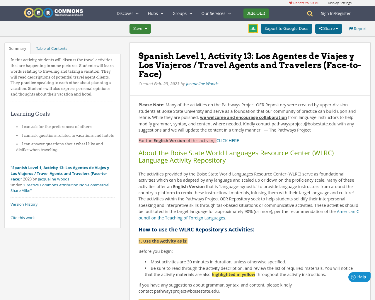 Spanish Level 1, Activity 13: Los Agentes de Viajes y Los Viajeros ...