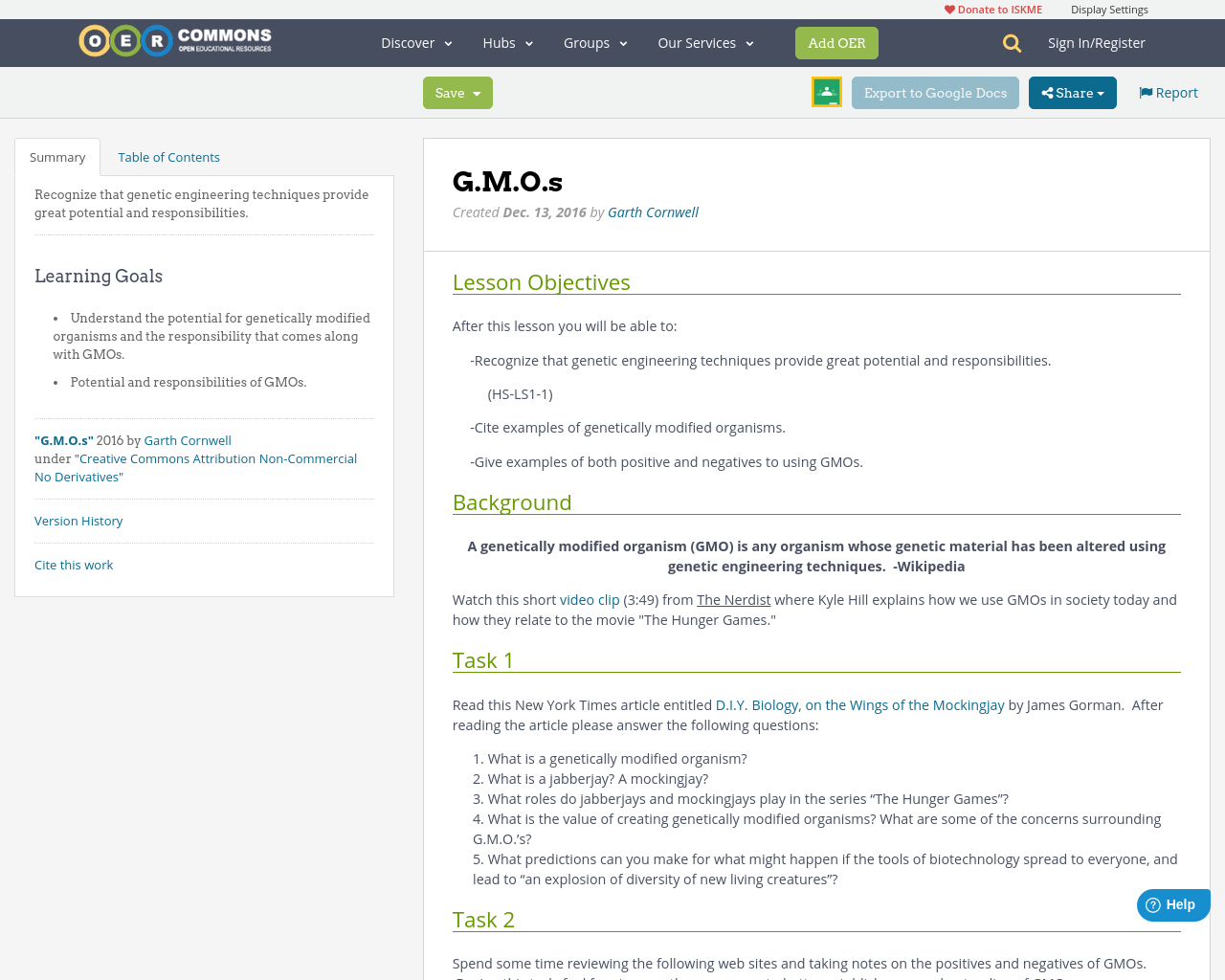 G.M.O.s | OER Commons