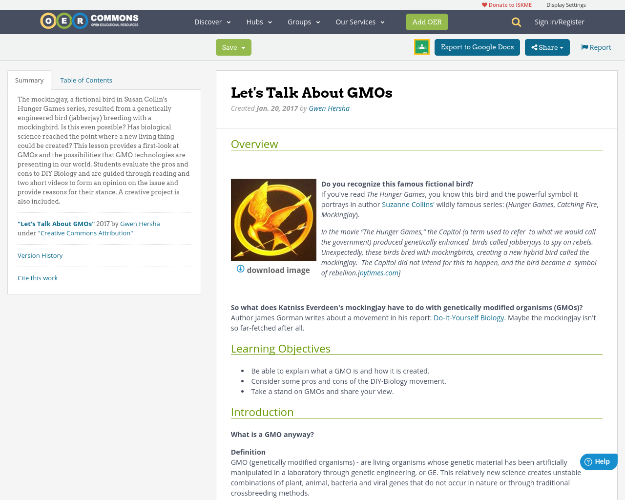 Let's Talk About GMOs | OER Commons