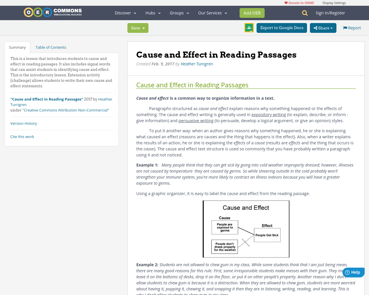 Cause And Effect In Reading Passages OER Commons
