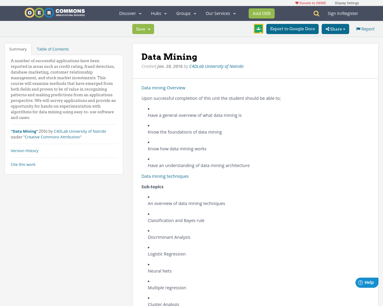Data Mining | OER Commons