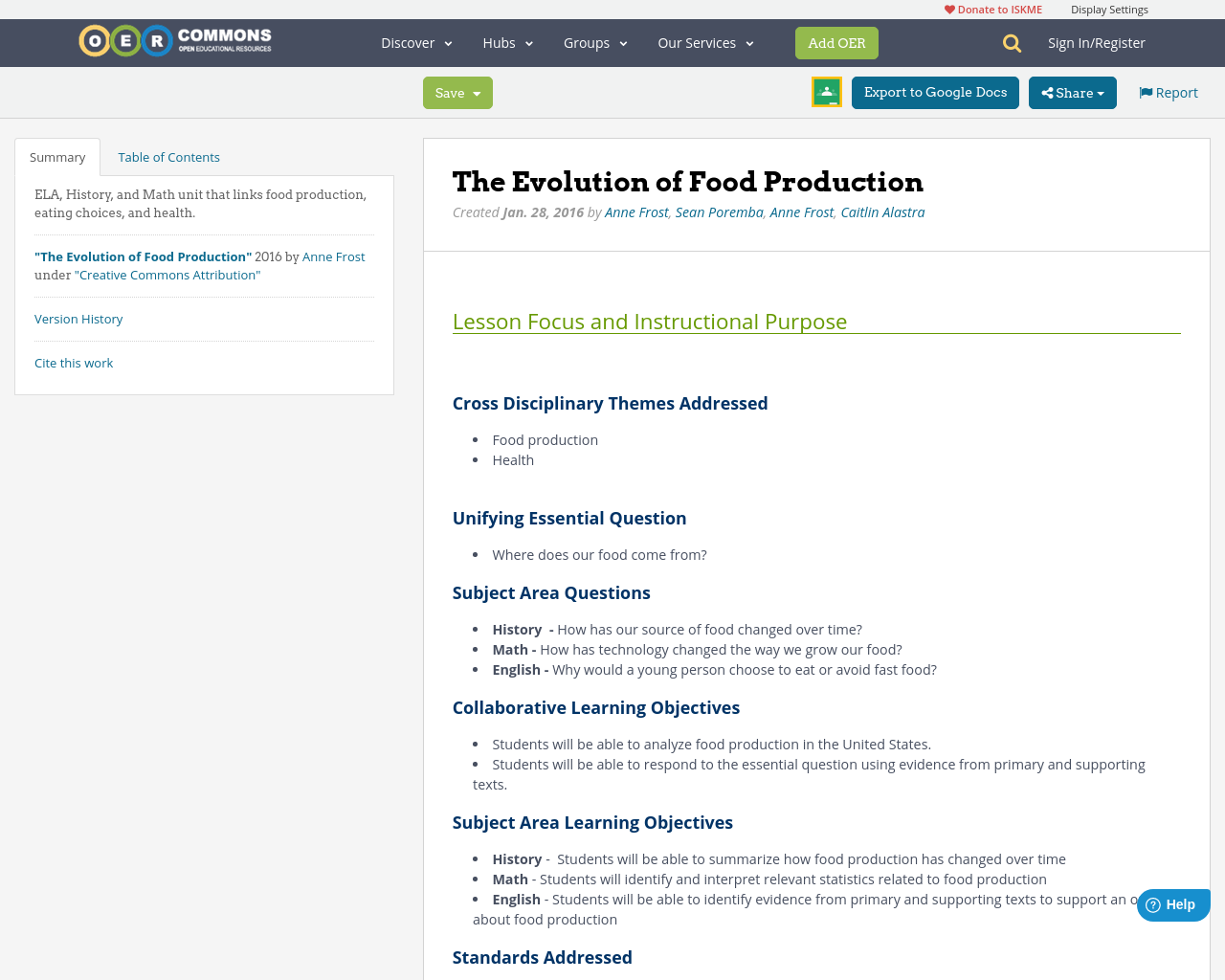 The Evolution of Food Production | OER Commons