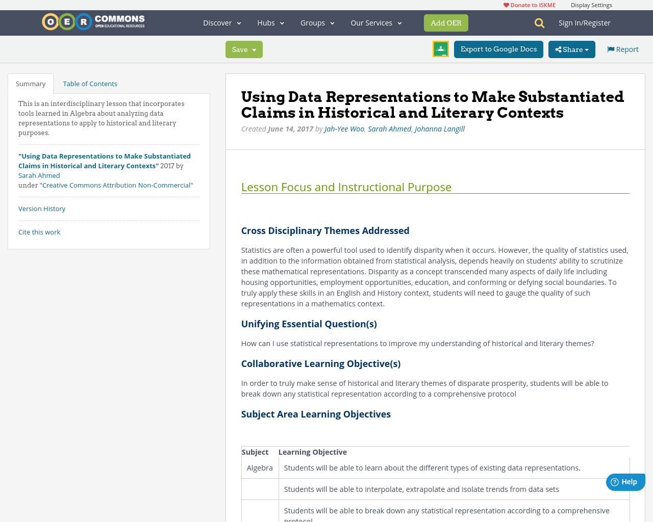 Using Data Representations to Make Substantiated Claims in Historical ...