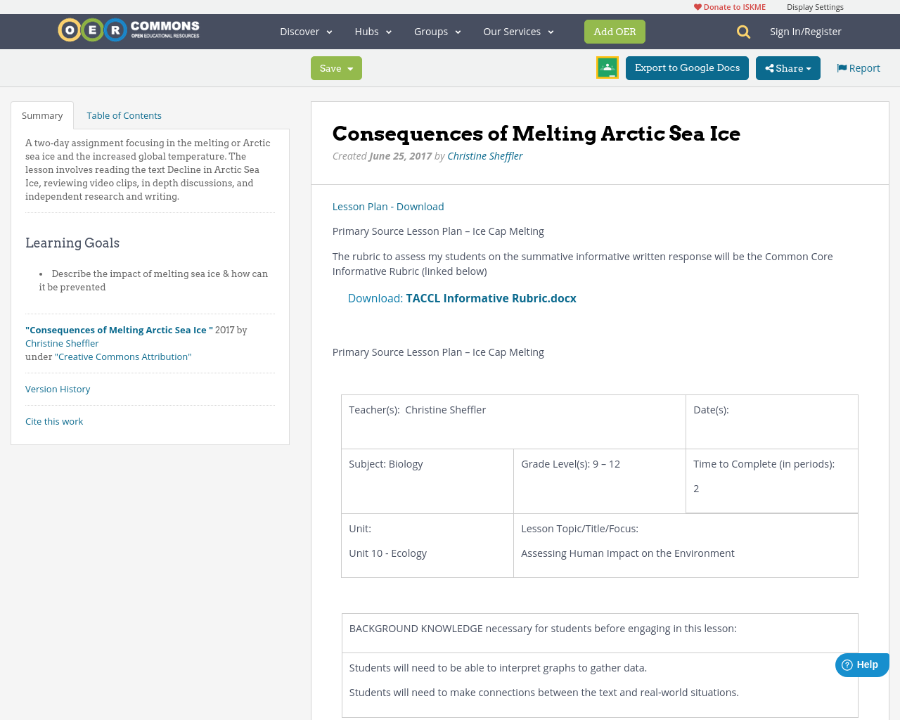 Consequences of Melting Arctic Sea Ice | OER Commons