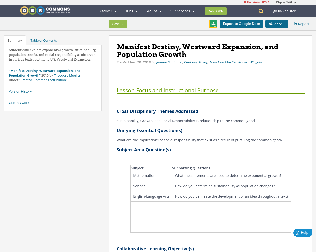 Manifest Destiny, Westward Expansion, and Population Growth | OER Commons