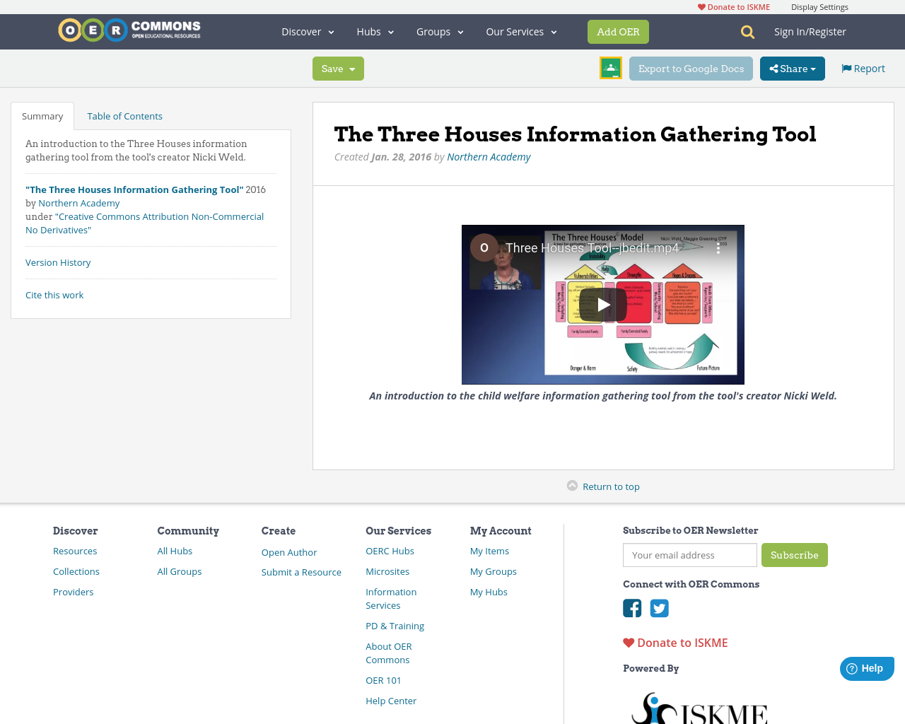 The Three Houses Information Gathering Tool | OER Commons