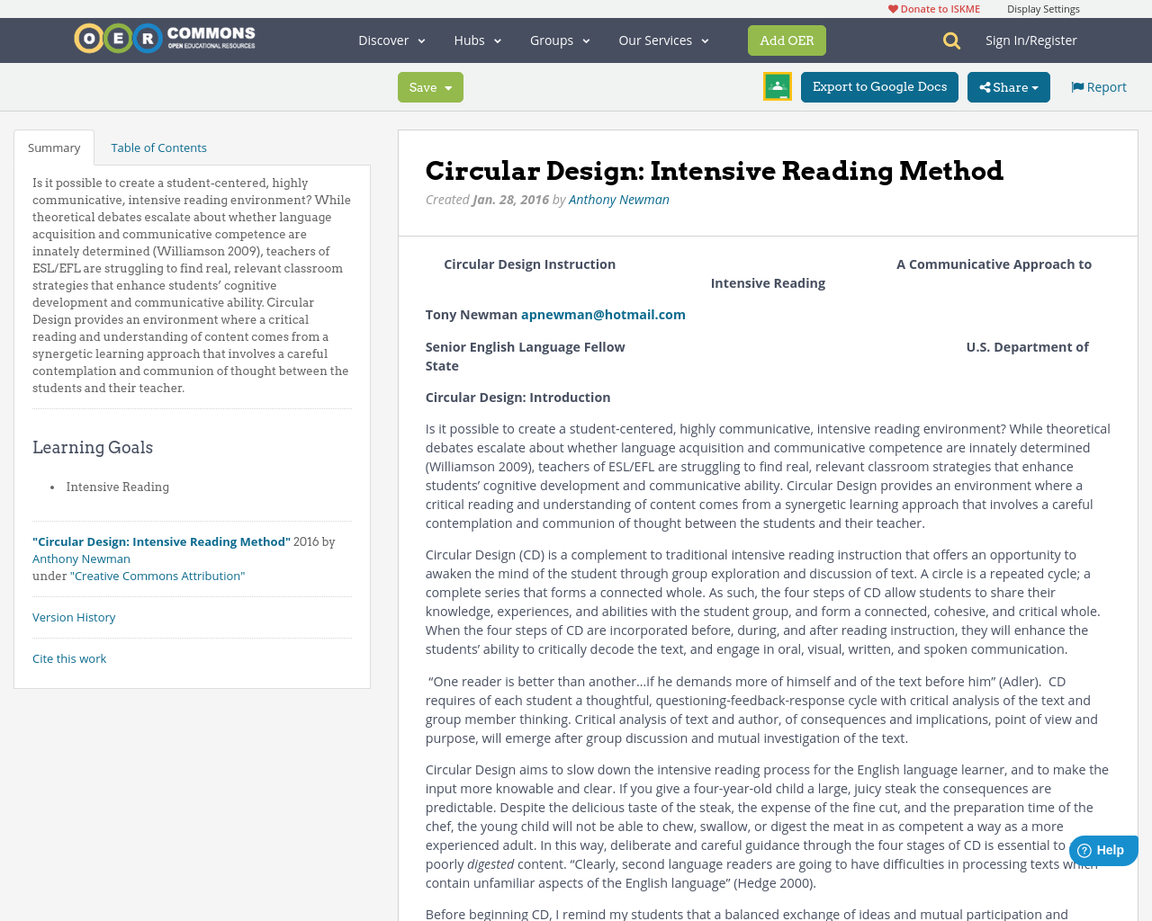 Circular Design: Intensive Reading Method | OER Commons