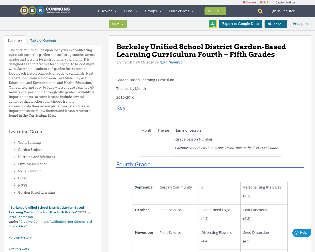 Berkeley Unified School District Garden-Based Learning Curriculum ...