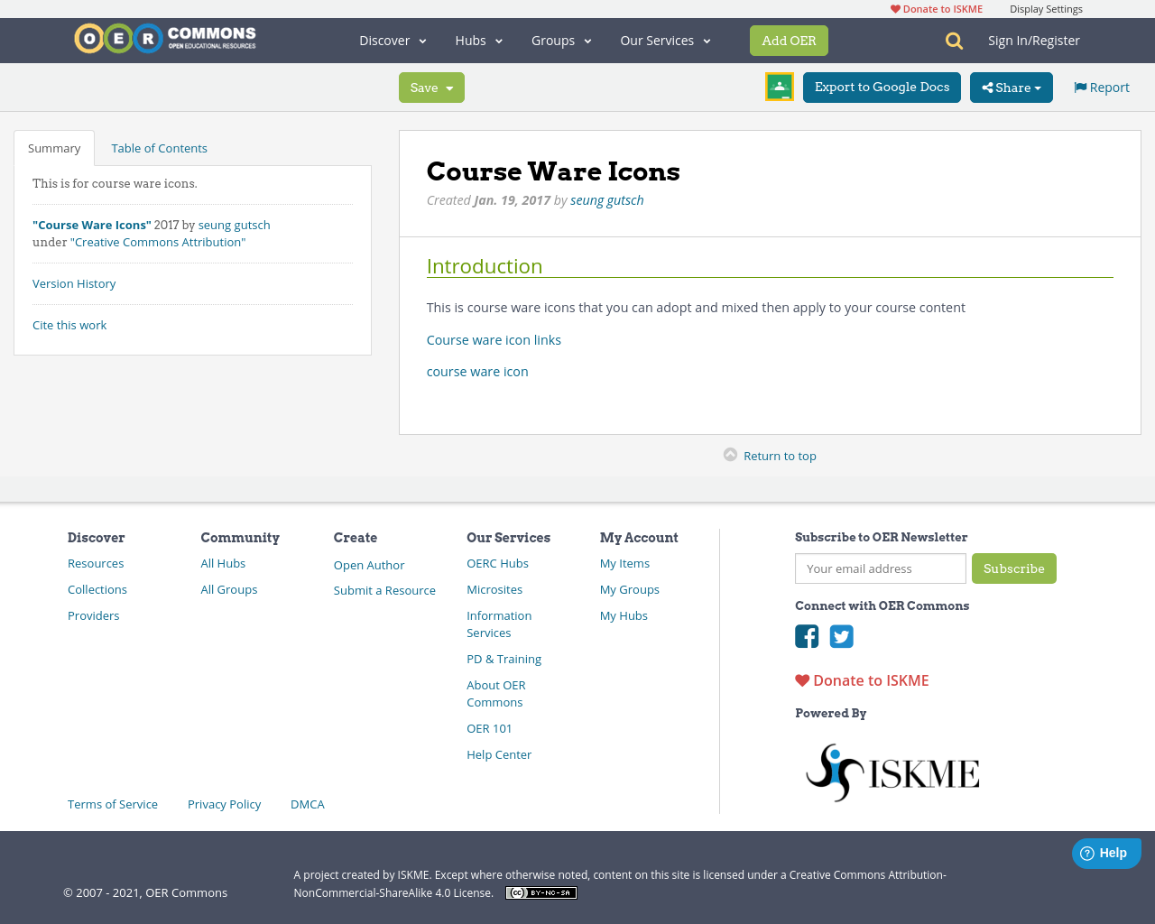 Course Ware Icons | OER Commons