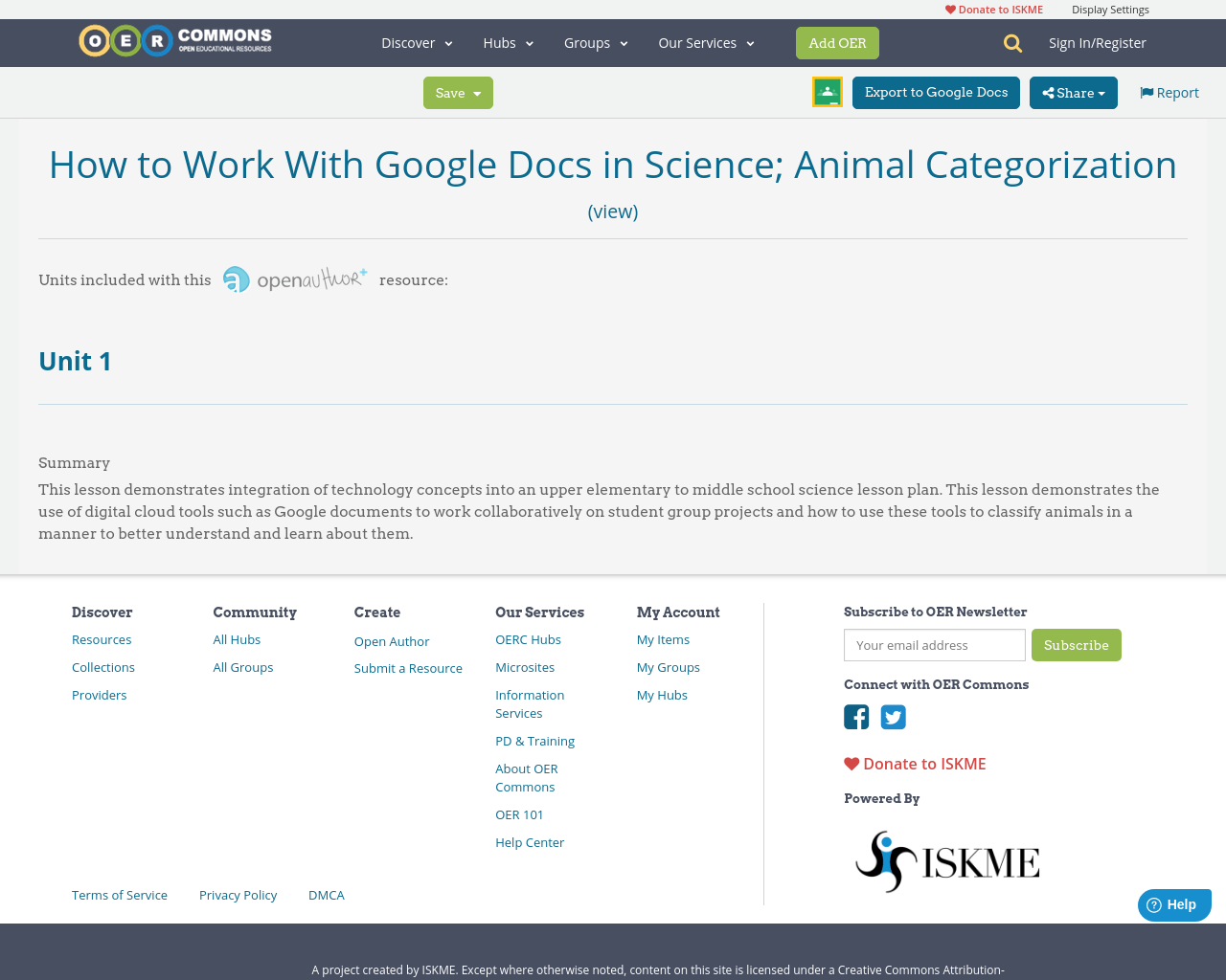 How to Work With Google Docs in Science; Animal Categorization | OER ...