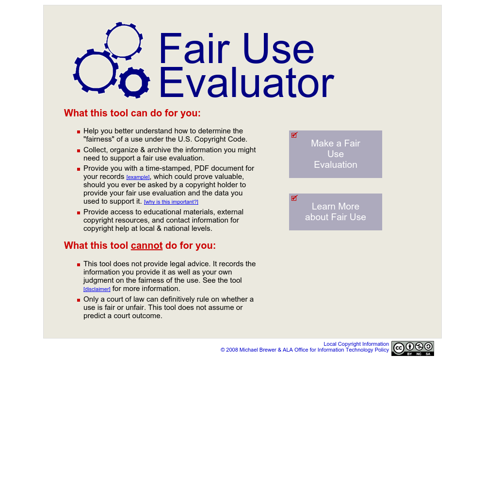 Fair Use Evaluator | OER Commons